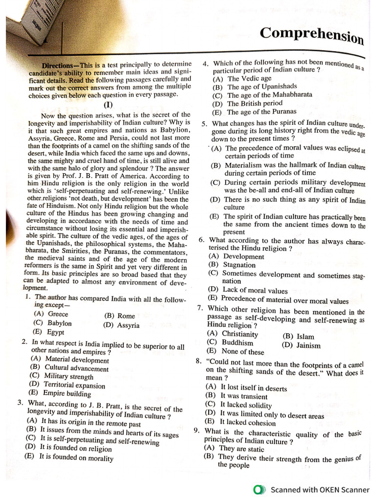 English Comprehension | PDF