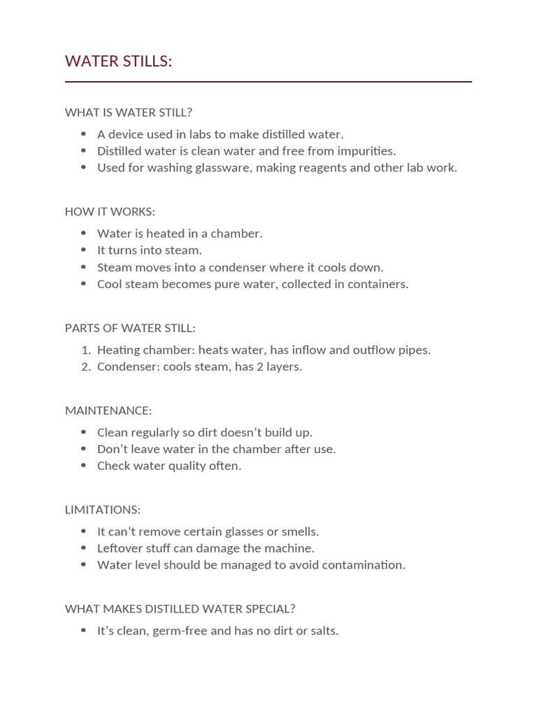 Water Stills | PDF