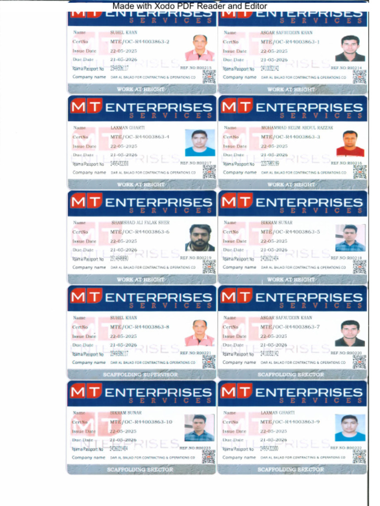 Work at Height Certificate | PDF