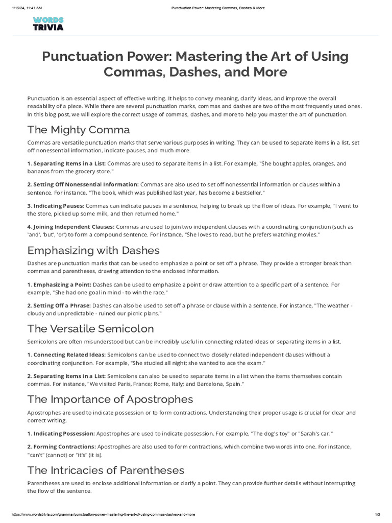 Mastering Comma Usage in Writing | PDF | Comma | Punctuation