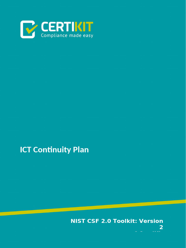 CSF Doc Prir 3 Ict Continuity Plan | PDF | Computing