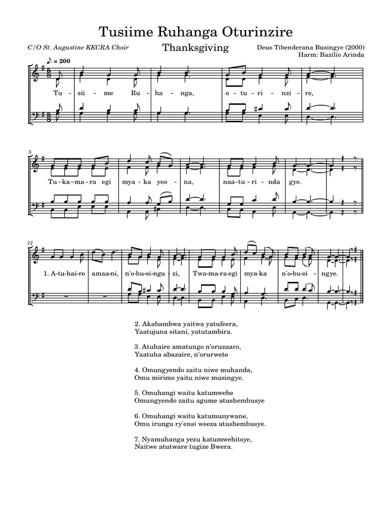 Tusiime Ruhanga Oturinzire Lyrics | PDF | Chess Theory | Chess