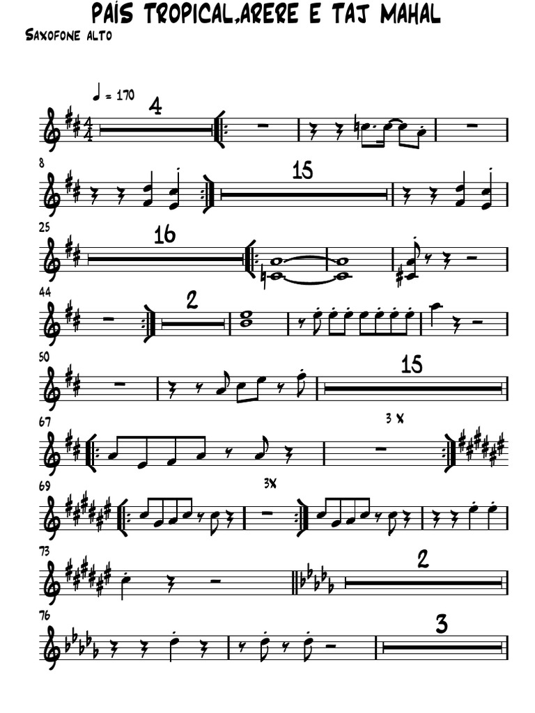 Pais, Arere, Taj Alto Sax | PDF
