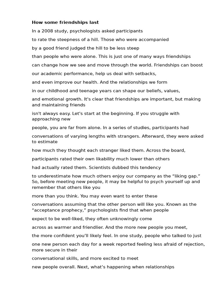 Understanding Lasting Friendships | PDF | Friendship | Interpersonal ...