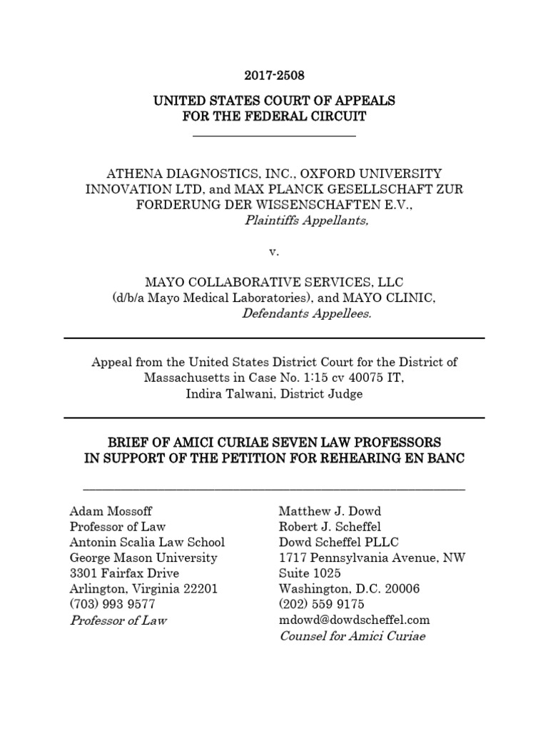 Athena V Mayo Brief of Amici Curiae Seven Law Professors | PDF | Amicus ...
