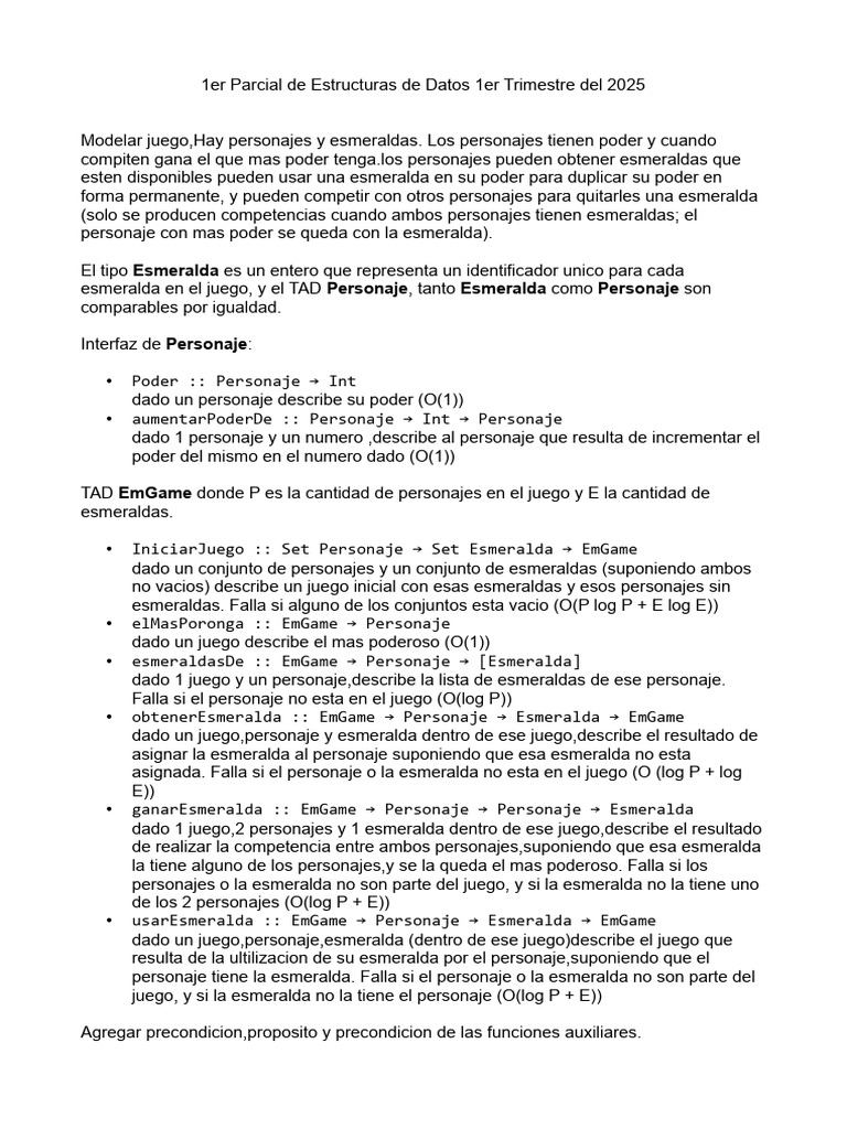 1 Parcial Estructuras 2025 1er Cuatri | PDF | Programación de computadoras | Informática