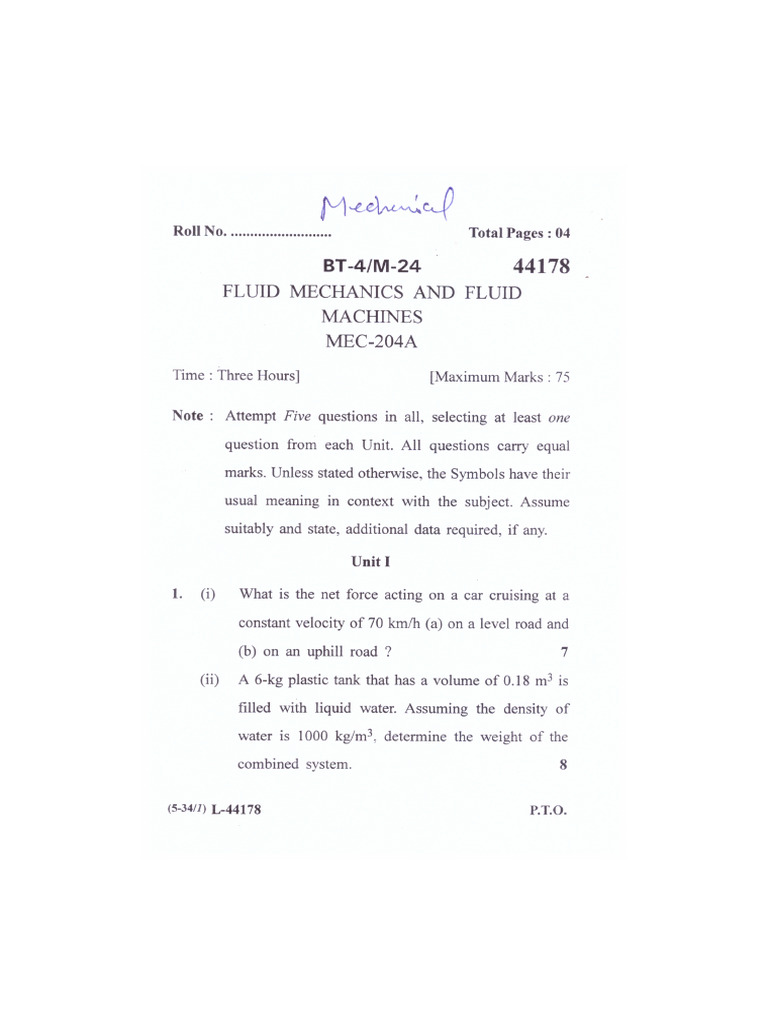 Fluid Mechanics and Fluid Machines | PDF