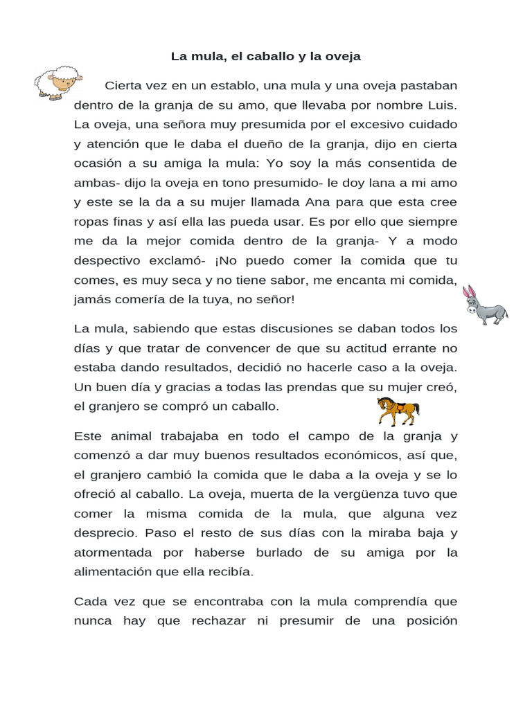 Comp. Lectora Fabula | PDF | Oveja