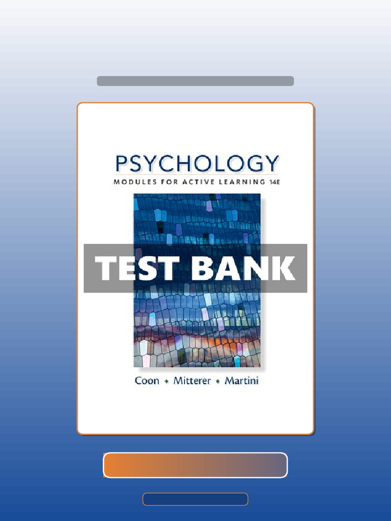 Psychology Modules For Active Learning 14 Ed Coon | PDF | Psychology ...