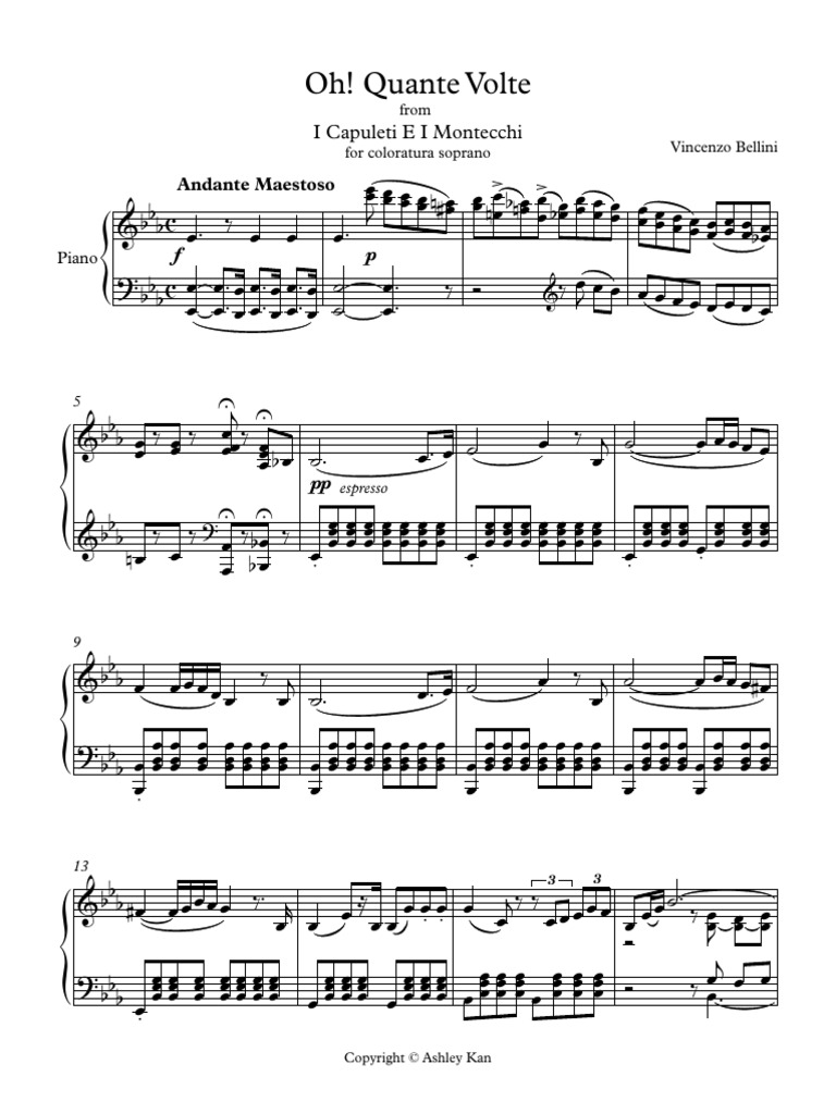 Oh! Quante Volte - Bellini | PDF | Opéra