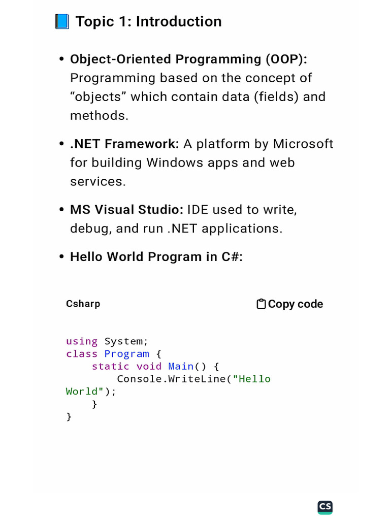 Object Oriented Programming. | PDF