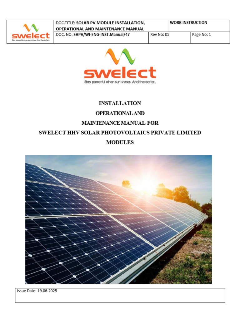 Module Operation Installation Maintenance Manual SHPV REV05!19!06-2025 ...