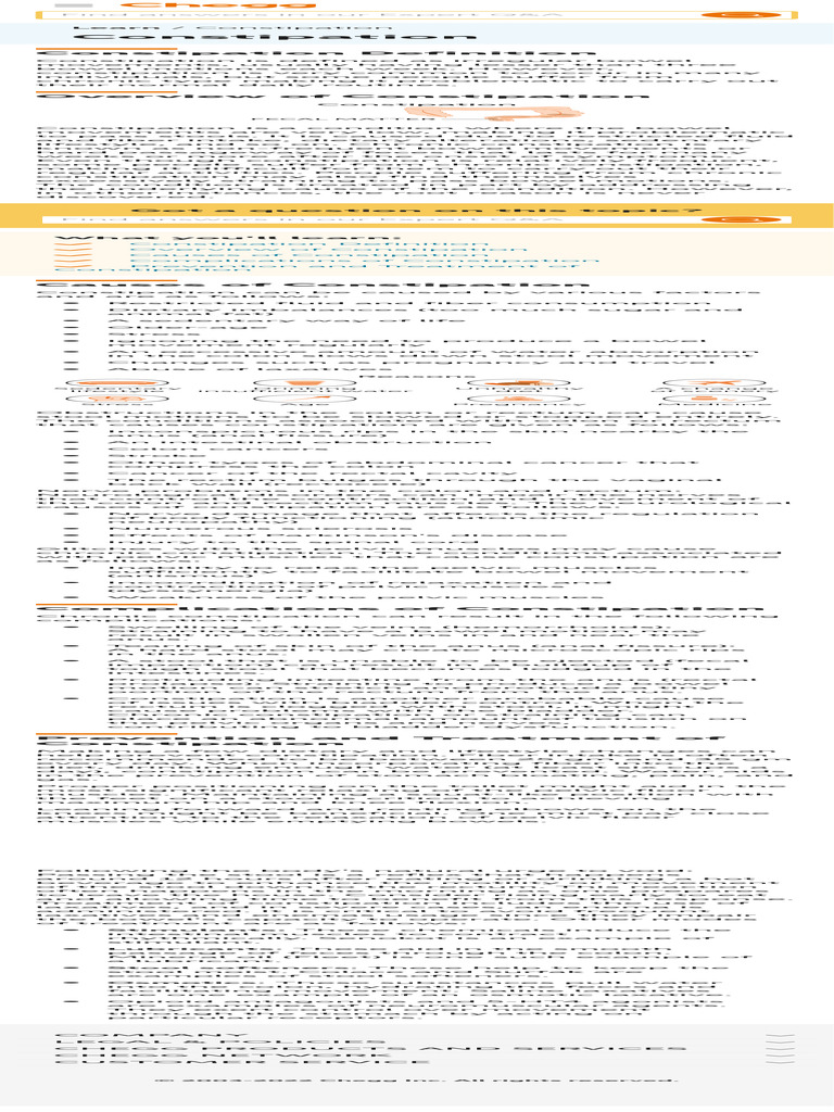 Learn About Constipation in Anatomy and Physiology | PDF | Constipation | Rectum