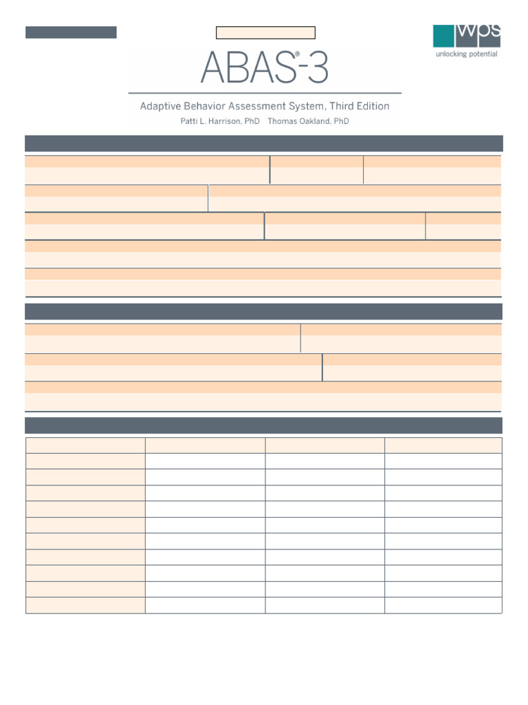Score Report Examples Abas-3 | PDF | Standard Score | Caregiver