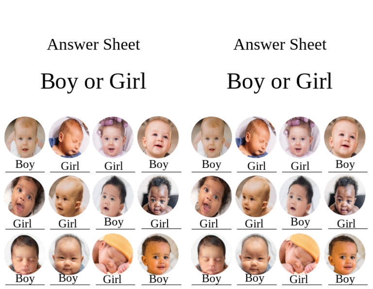 Boy or Girl Answer Sheet | PDF