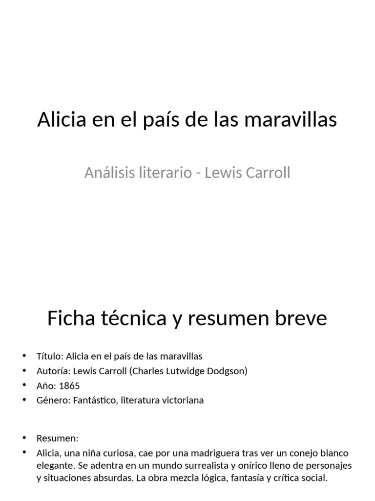 Alicia en El Pais de Las Maravillas Presentacion | PDF