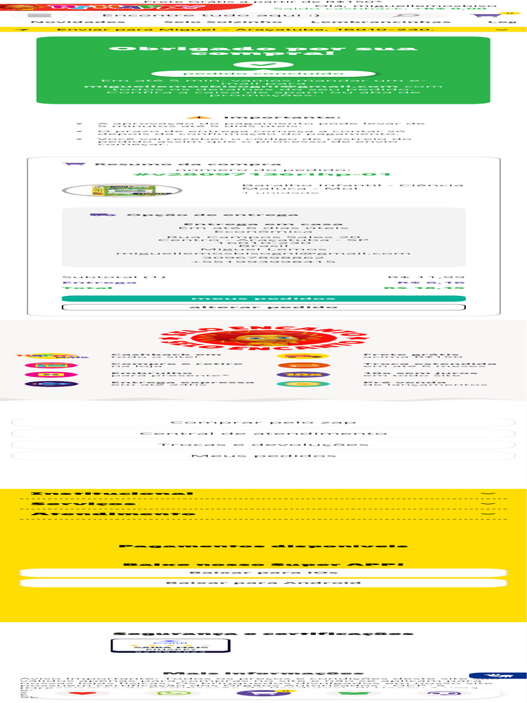 Pedido Confirmado | PDF