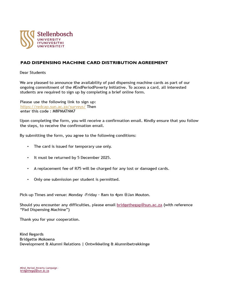 Pad Dispensing Machine Cards Agreement | PDF