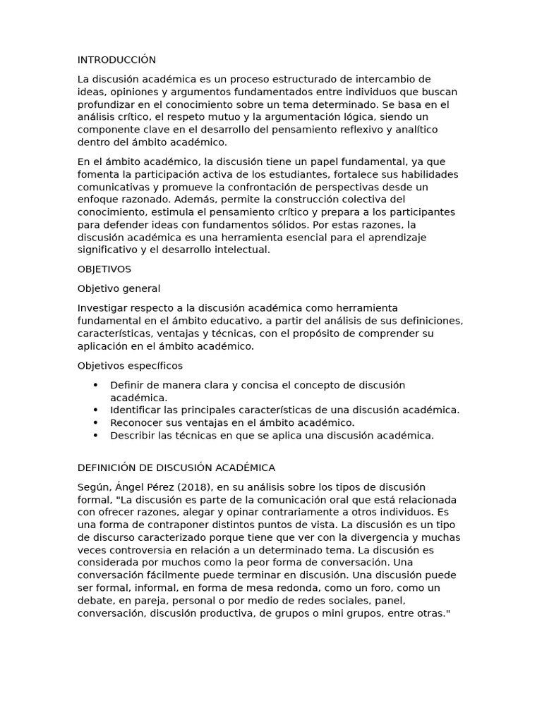 Discusión Académica-1 | PDF | Conocimiento | Pensamiento