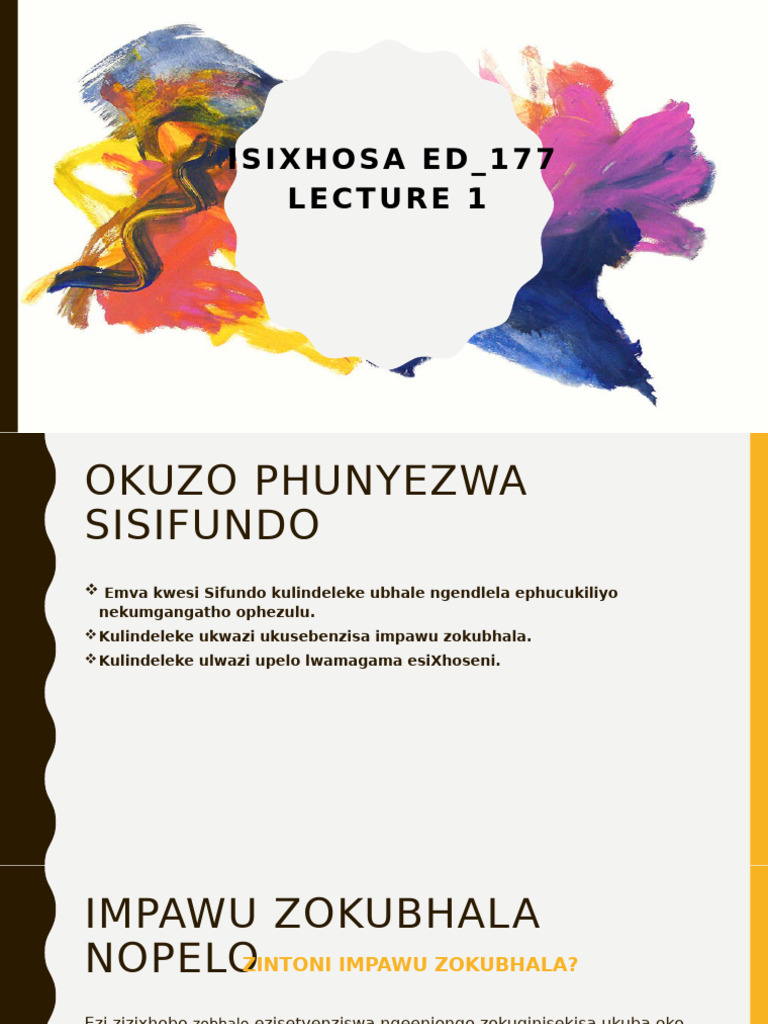 Impawu Zokubhala Nezibizo EsiXhoseni | PDF