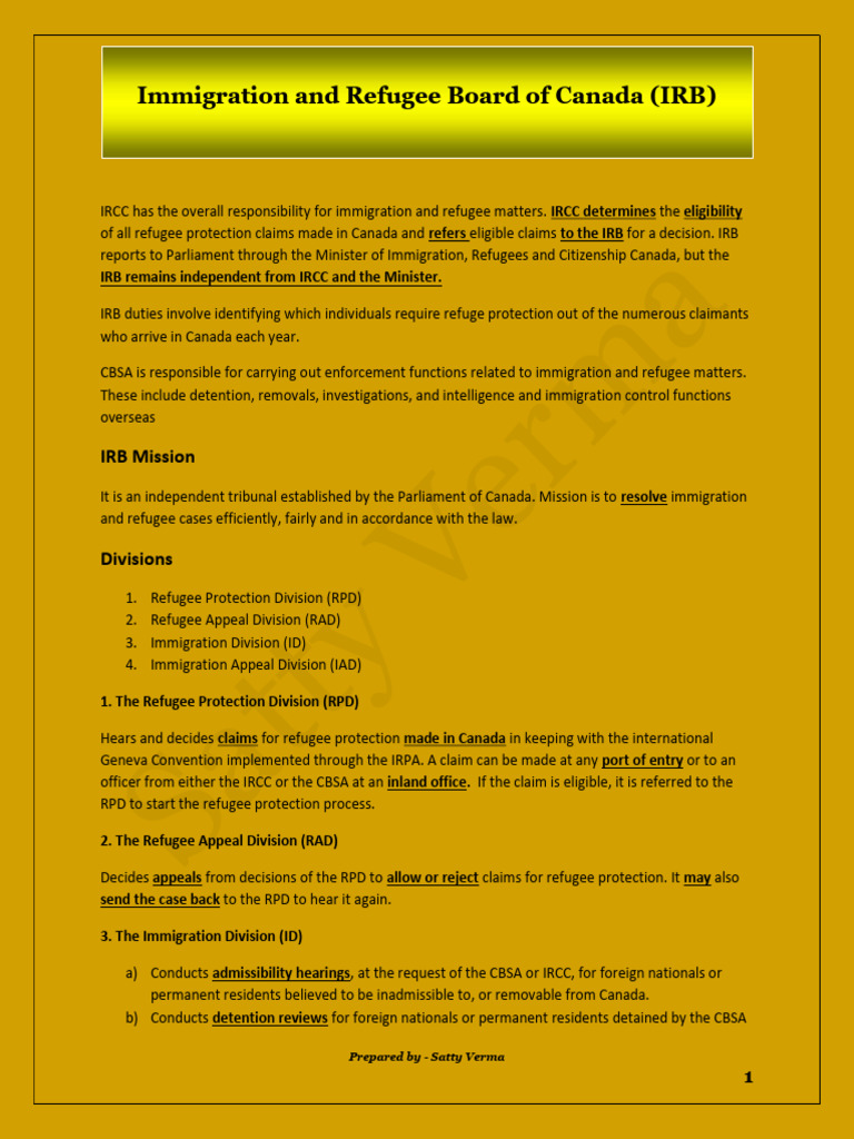 IRB Procedures 特别重要 | PDF | Immigration Detention | Detention ...