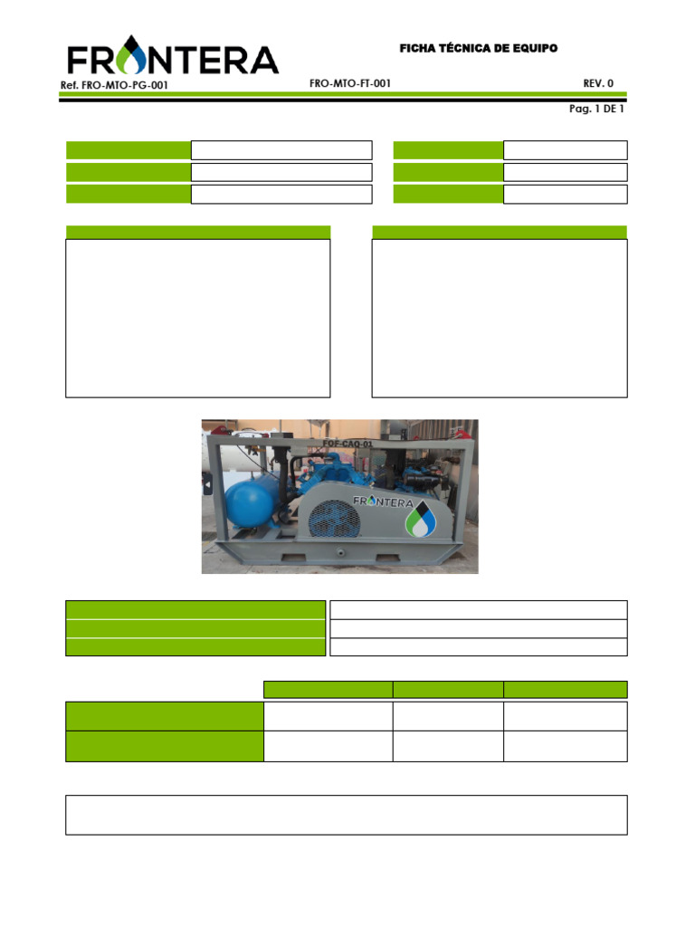 Compresor Quincy 5120: Ficha Técnica | PDF | Motores