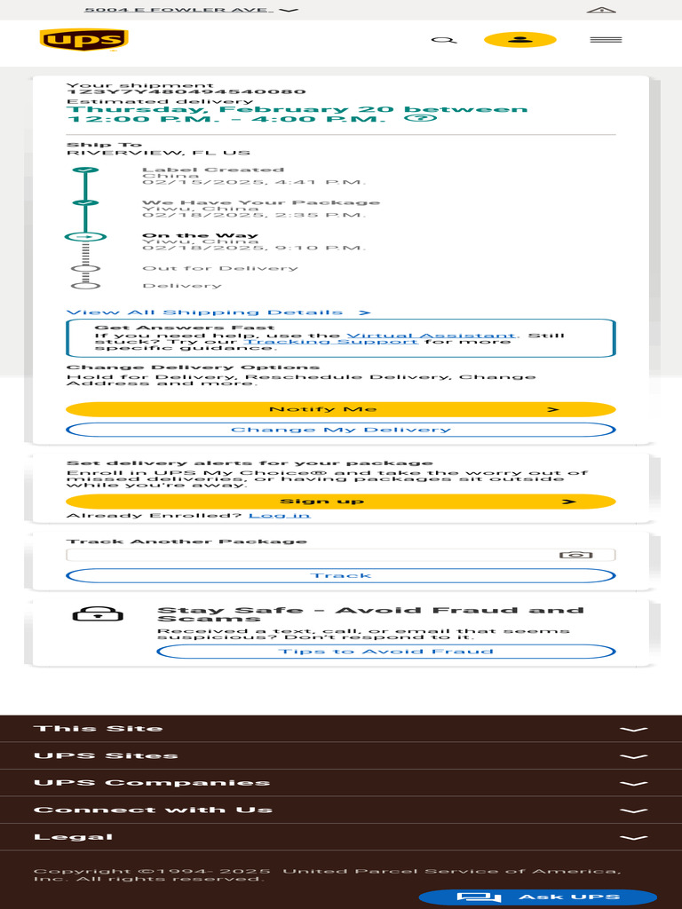 Tracking UPS - United States | PDF