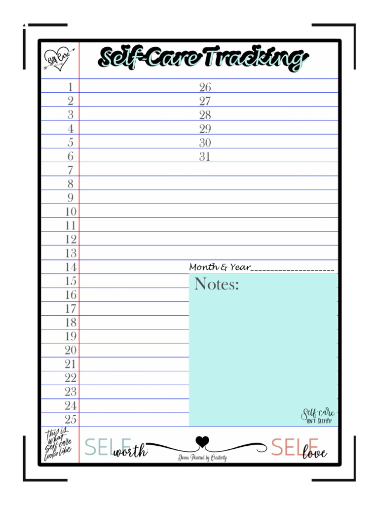 Self Care Tracking | PDF