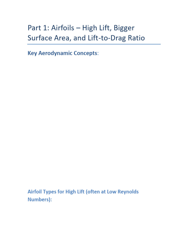 High Lift Airfoils for Drones | PDF | Airfoil | Lift (Force)