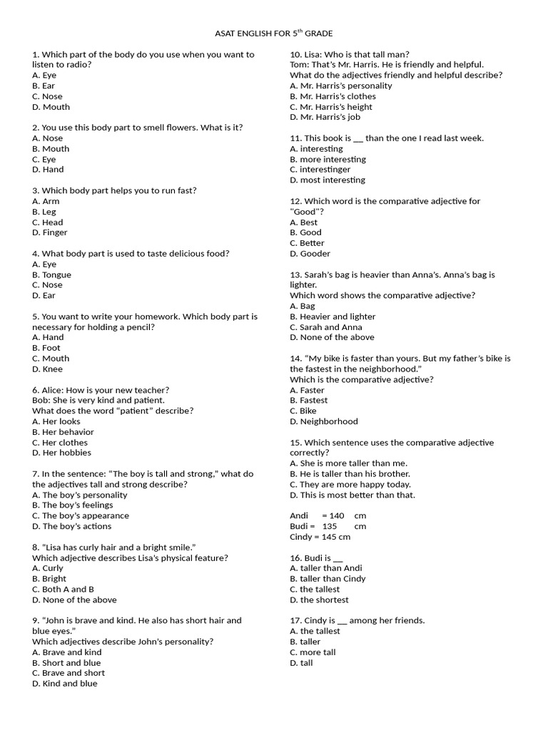 Asat English For 5th Grade | PDF | Chess | Chess Theory