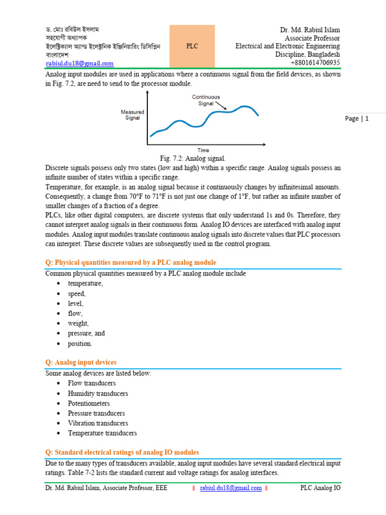 Lecture 4 PLC Analog IO-2 | PDF | Analog To Digital Converter | Programmable Logic Controller