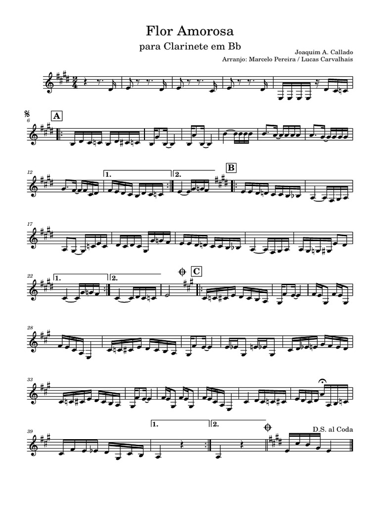 Flor Amorosa para Clarinete em BB | PDF