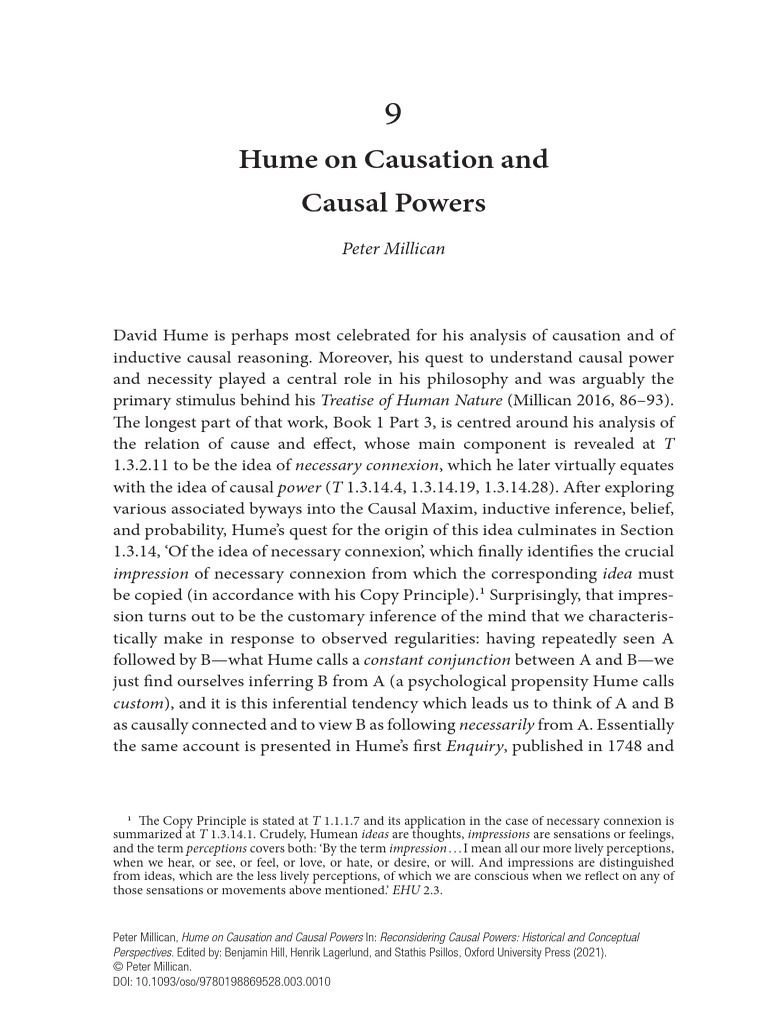 2021 Hume On Causal Powers | PDF | Causality | David Hume