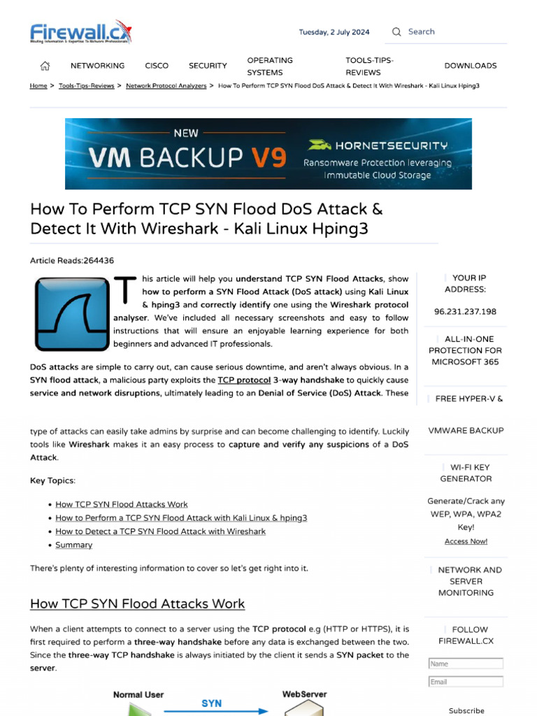 How To Perform Tcp Syn Flood Dos Attack And Detect It With Wireshark