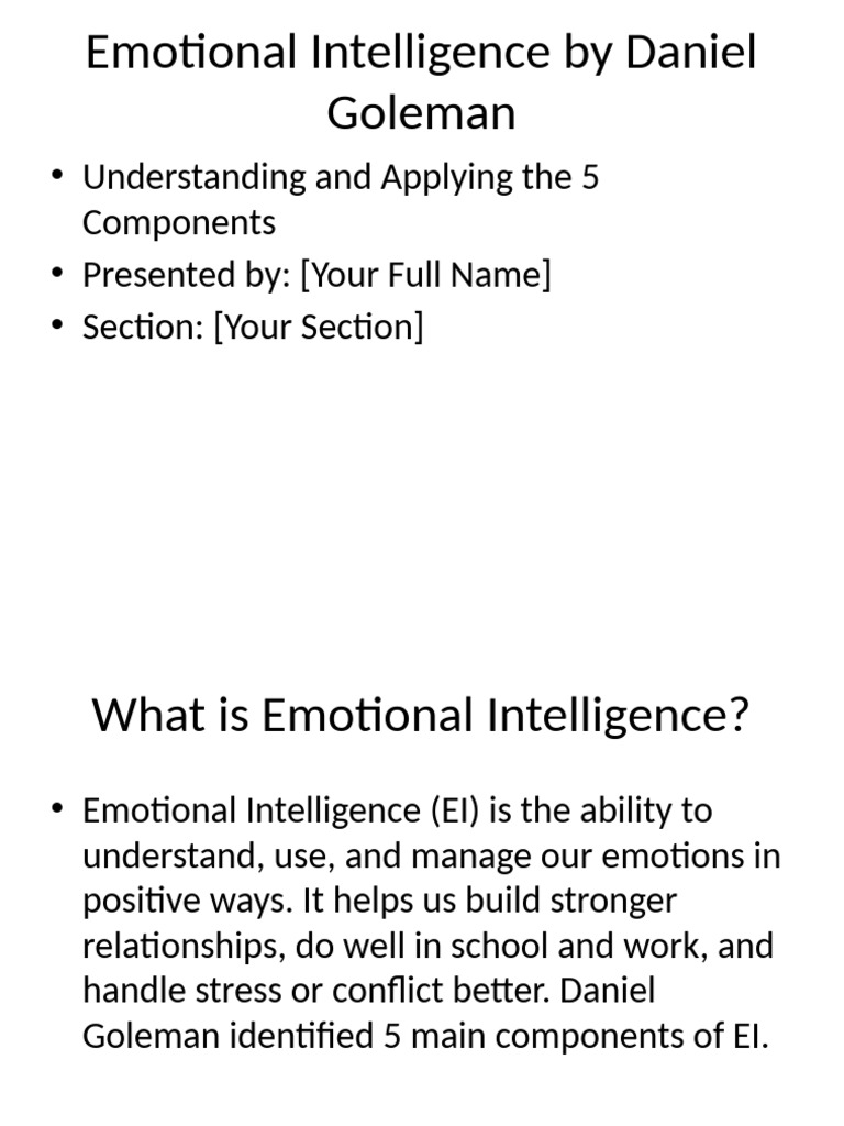 Understanding Emotional Intelligence Components | PDF
