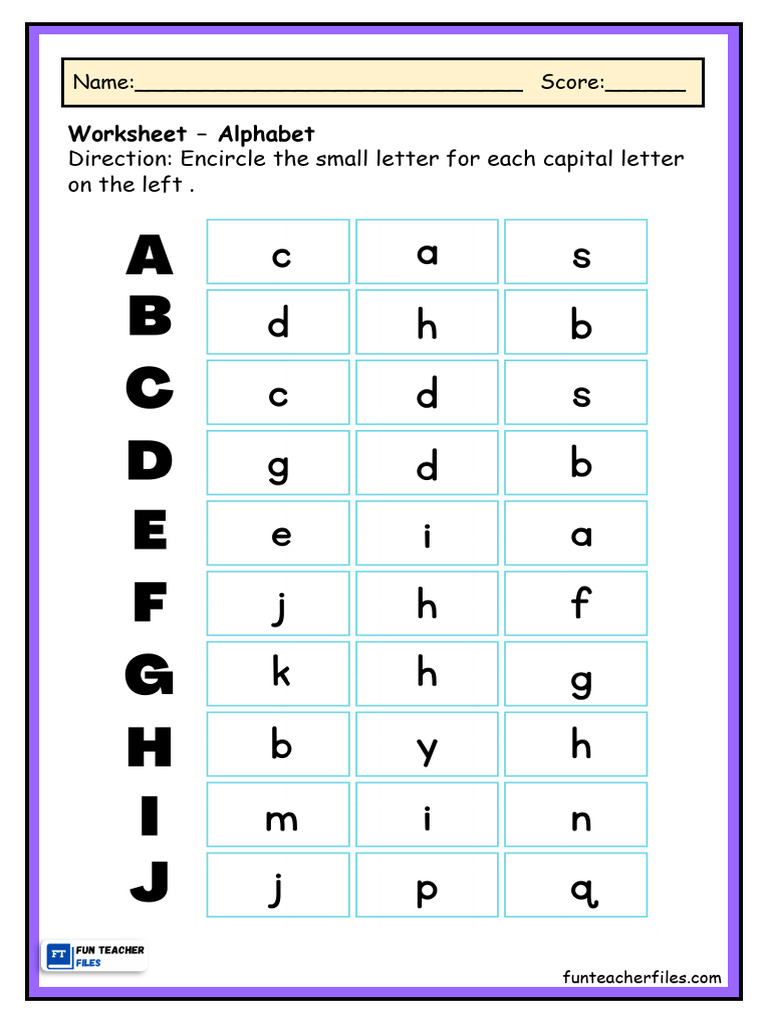 Capital and Small Letters Worksheet | PDF