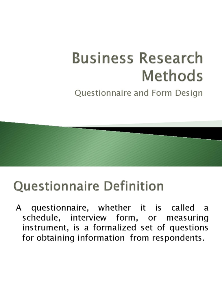 06BRM Questionnaire and Form Design | PDF | Question | Questionnaire