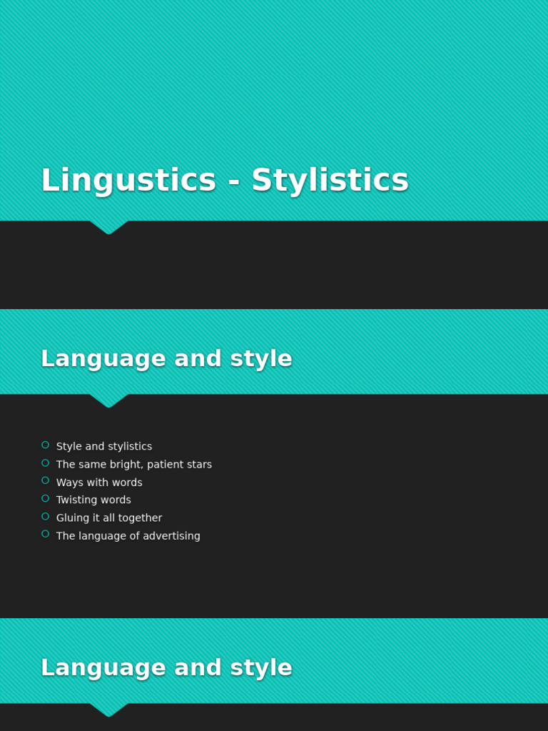 Lingustics - Stylistics | PDF
