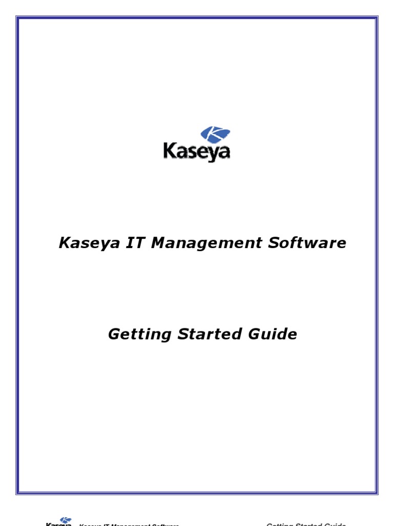 Kaseya Getting Started Guide PDF | PDF | Email | Booting