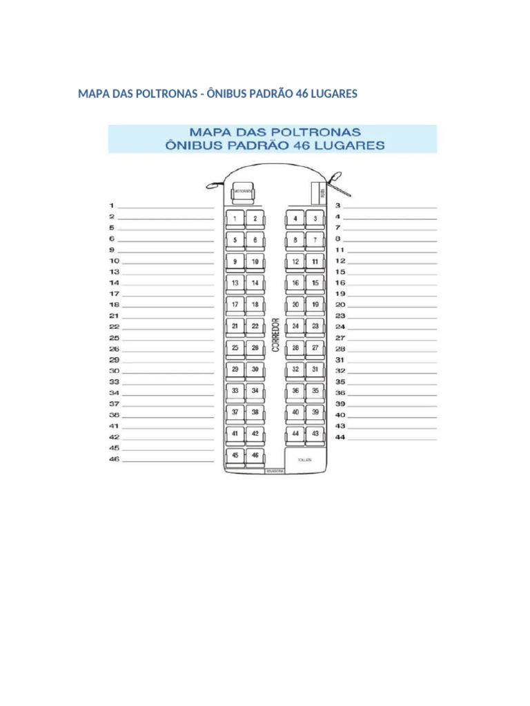 Mapa Onibus 46 Lugares | PDF
