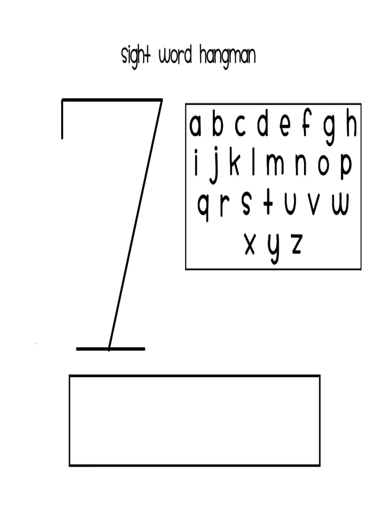 Sight Word Hangman | PDF