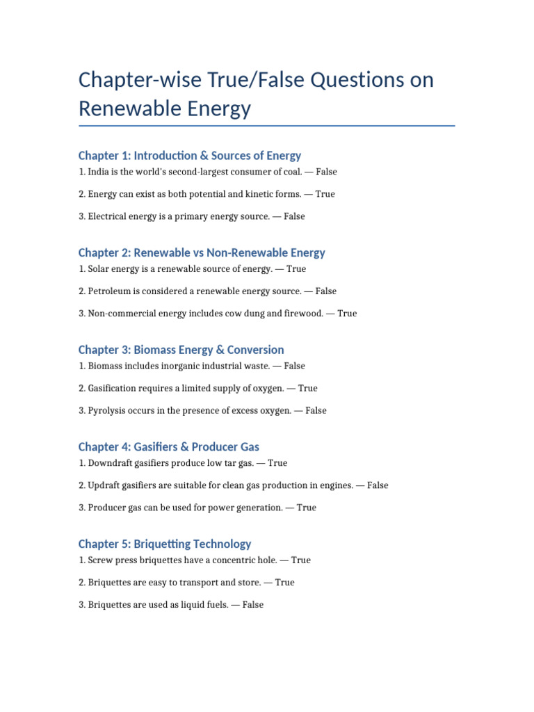 Chapterwise TrueFalse Questions RE | PDF