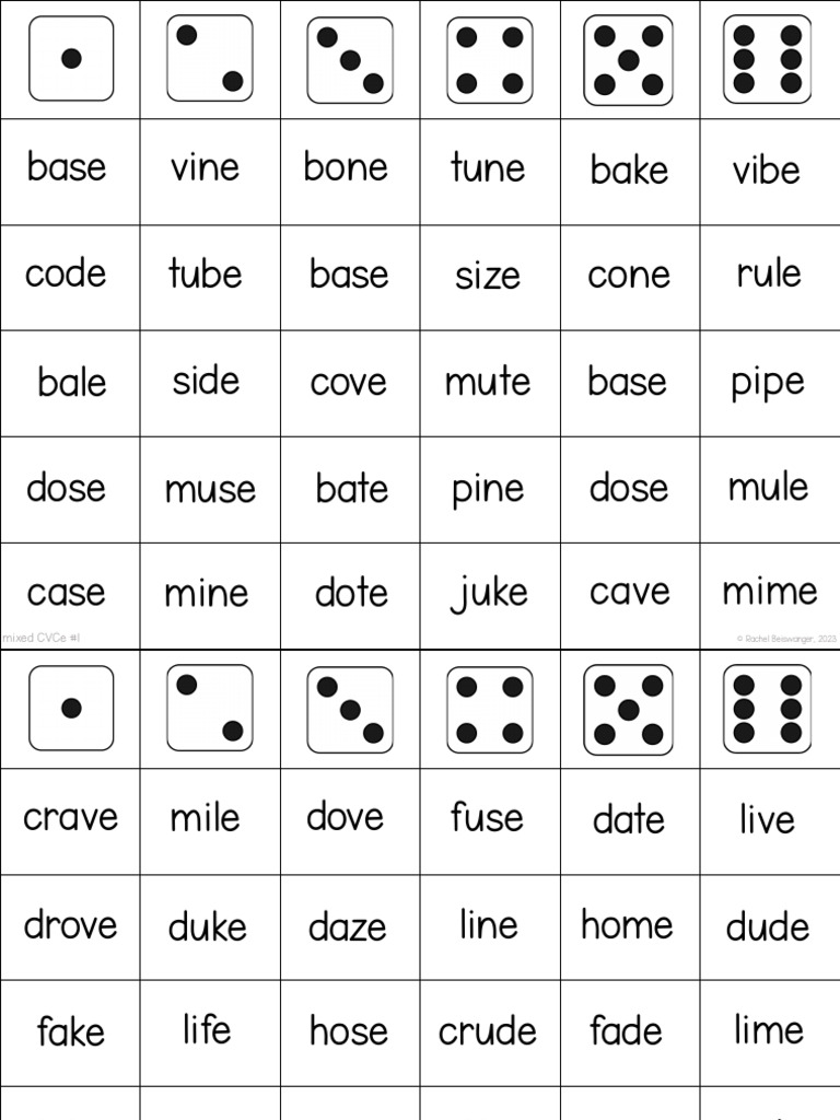 Silent E Roll and Read | PDF