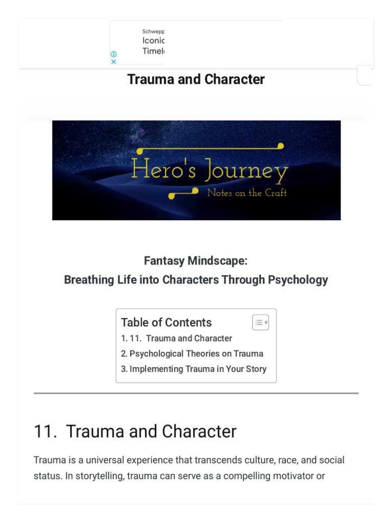 Trauma's Role in Character Development | PDF | Psychological Trauma ...