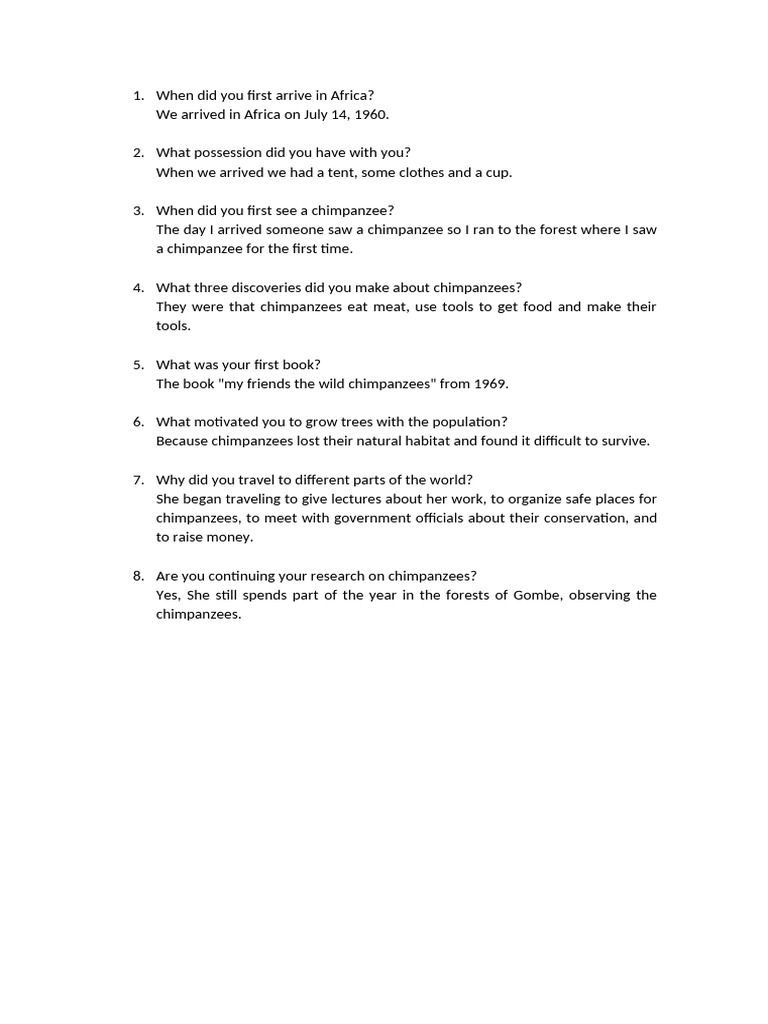 When Did You First Arrive in Africa | PDF