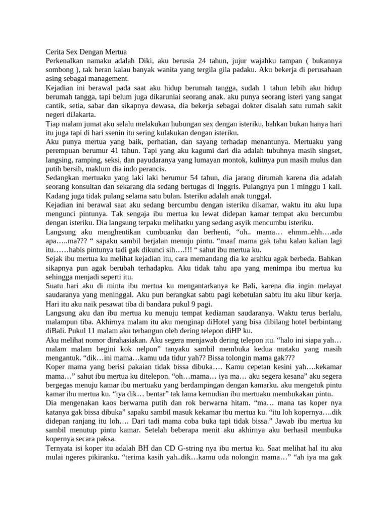 Cerita Panas Dengan Ibu Mertua | PDF