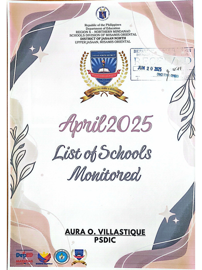 April - List of Schools Monitored | PDF