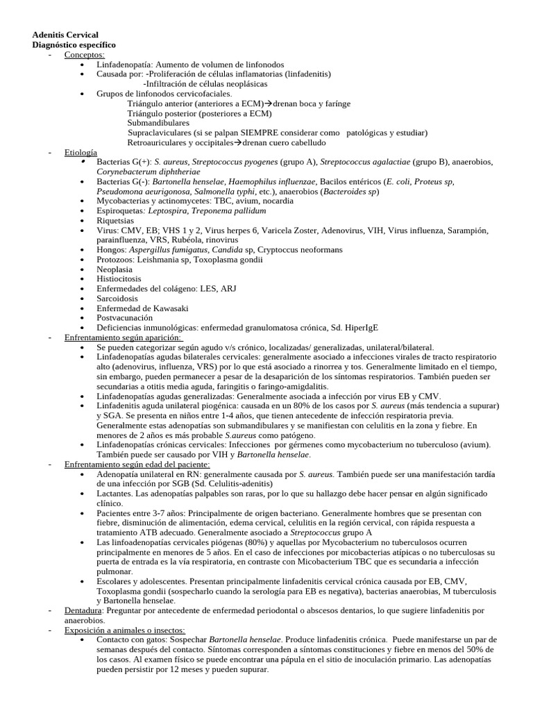 Adenitis Cervical | PDF | Tuberculosis | Mycobacterium