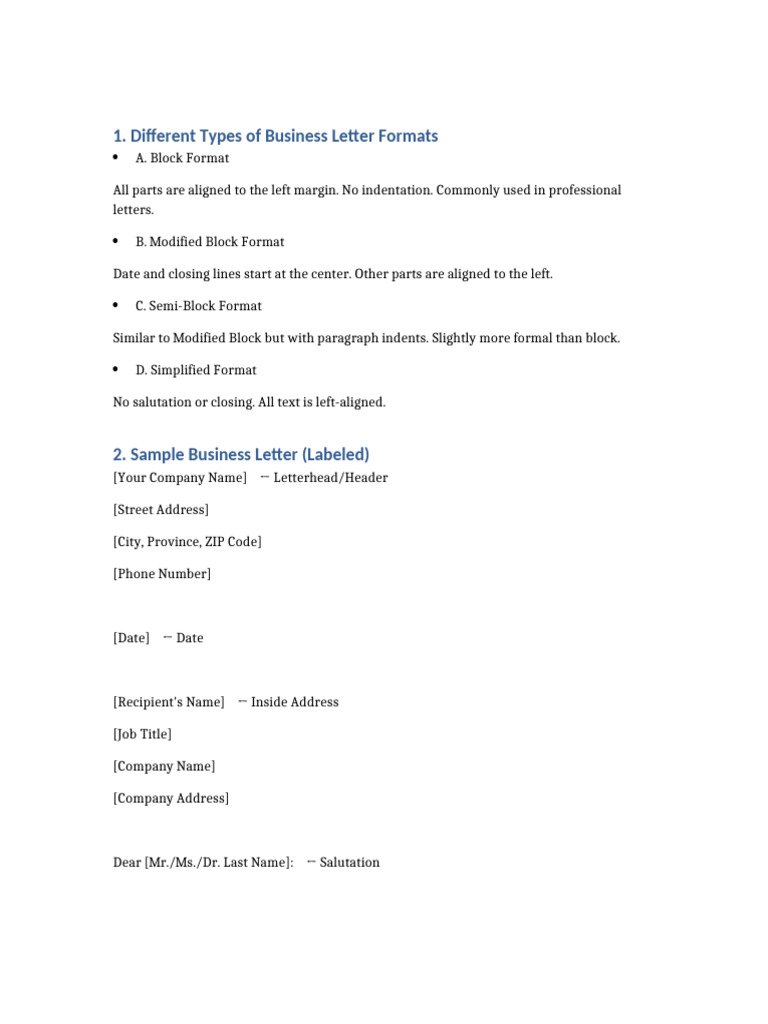 Business Letter Format Guide | PDF