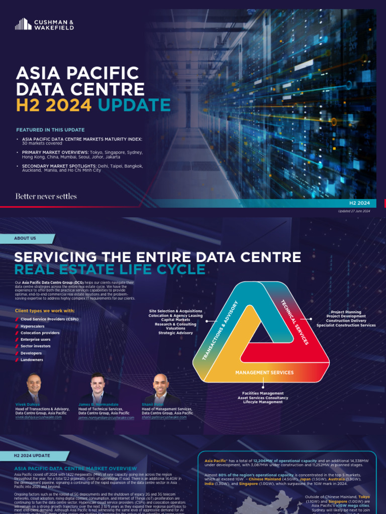 Asia Pacific Data Centre H2 2024 Update | PDF | Data Center | Watt